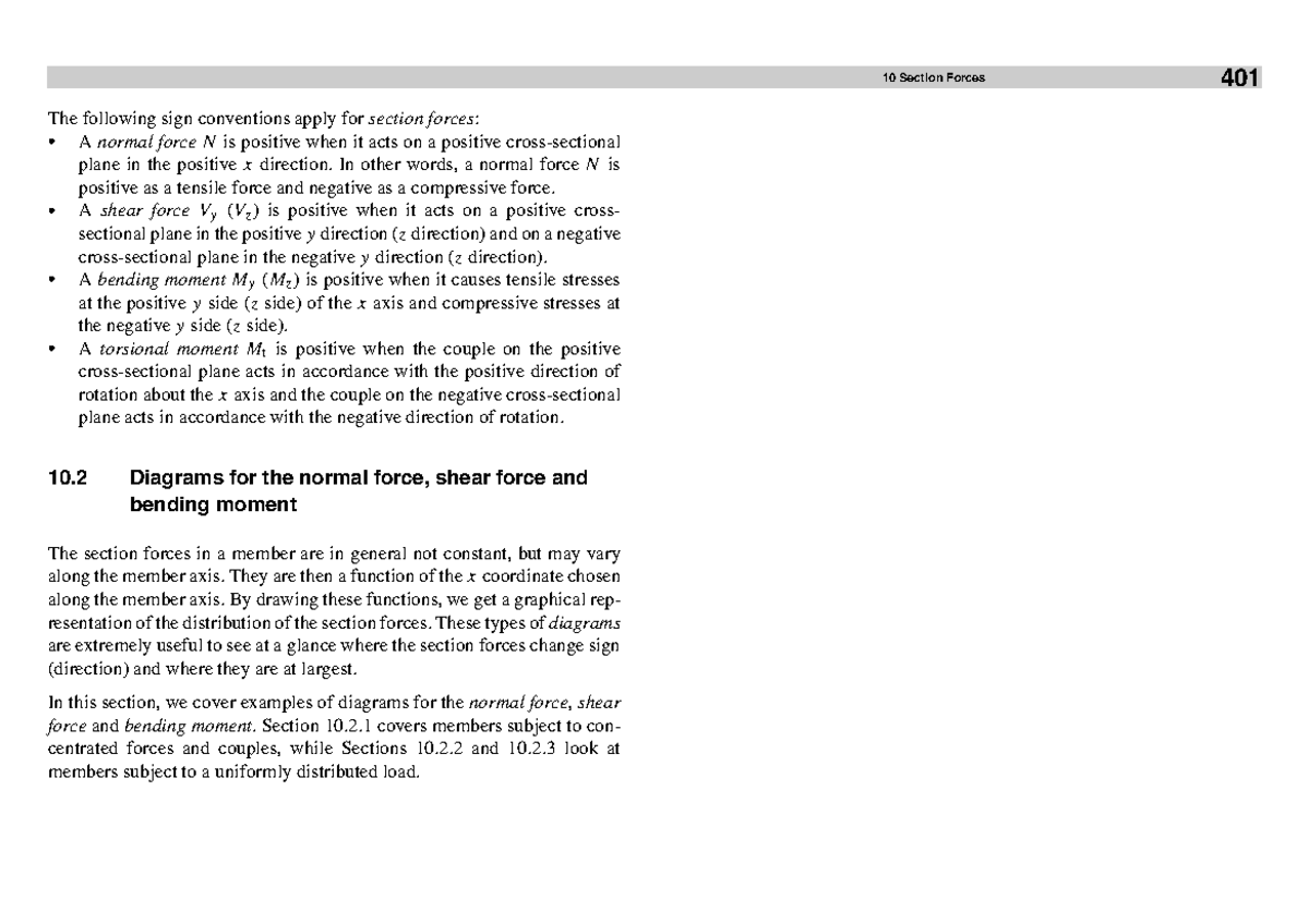 Complementario Tema 6 - Resumen de materia - 10 Section Forces 401 The ...