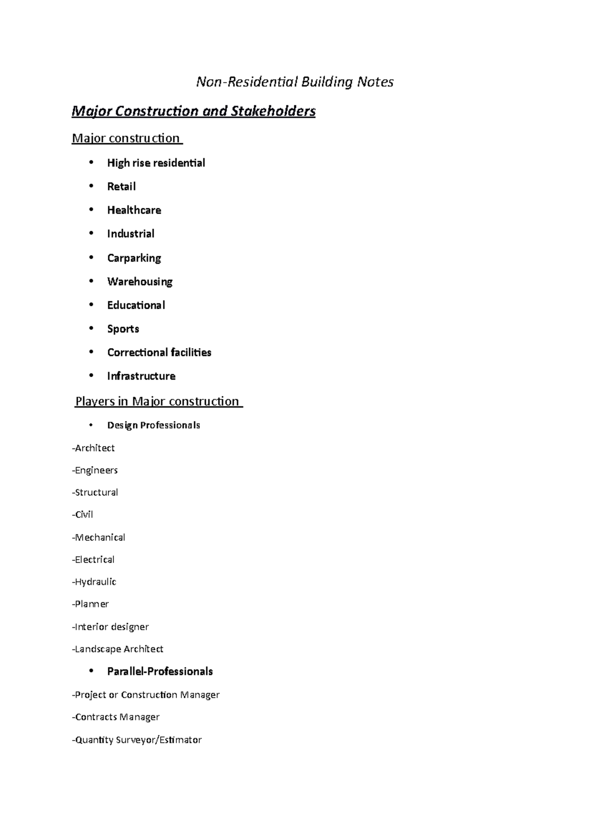 Non Residential Building - Non-Residential Building Notes Major ...