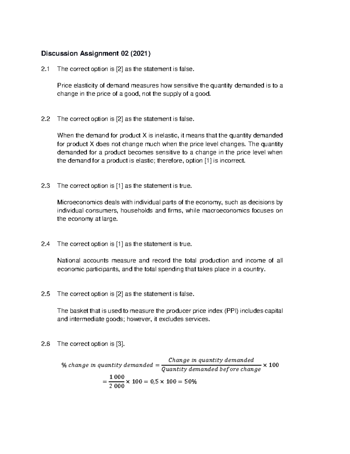 Discussion Assignment 02 2021 - Discussion Assignment 02 (2021) 2 The ...