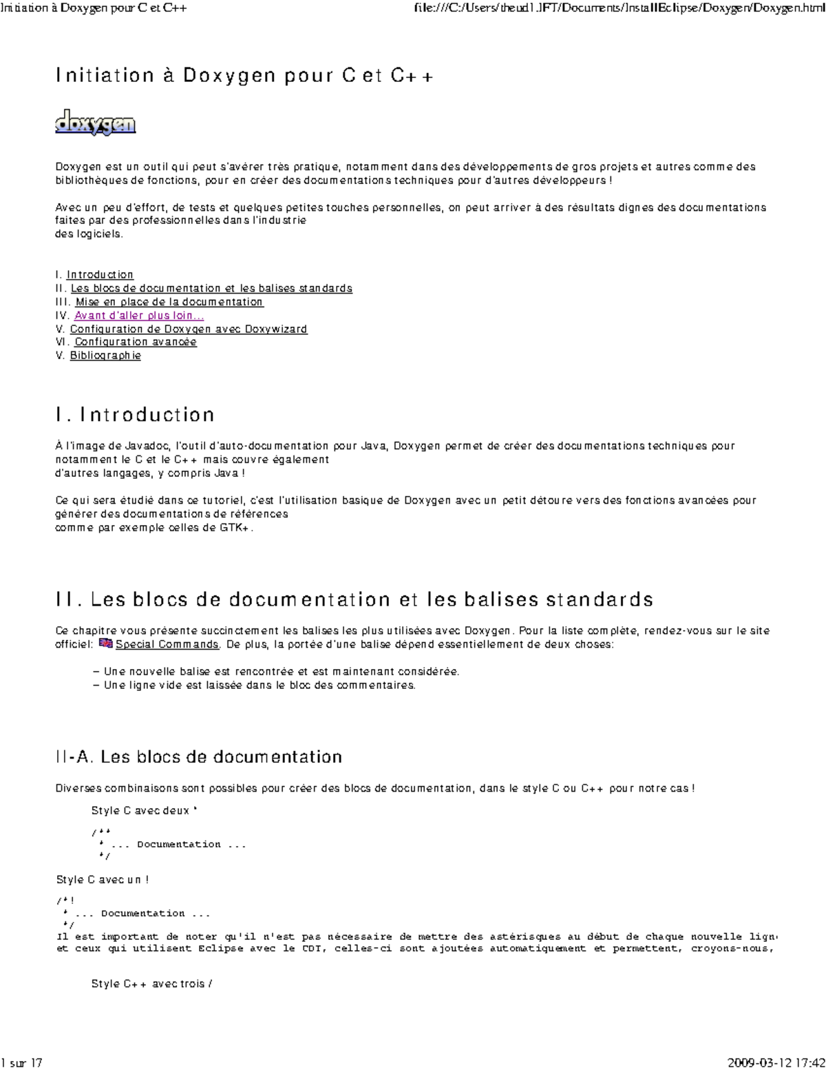 Initiation a Doxygen pour C Cpp - I n it ia t ion à D ox yge n pou r C ...