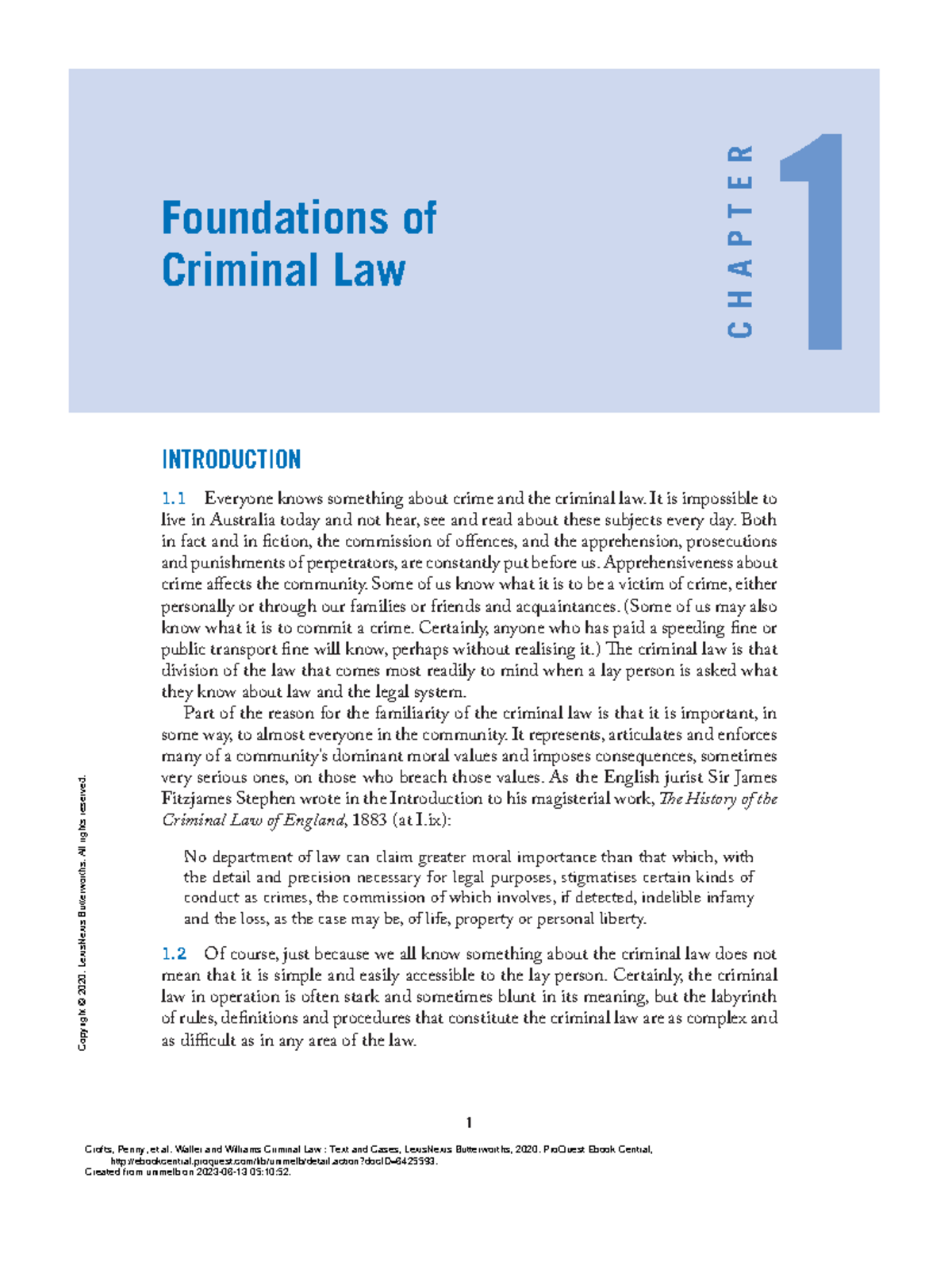 WW CHP 1 - waller and Williams criminal law textbook first chapter ...