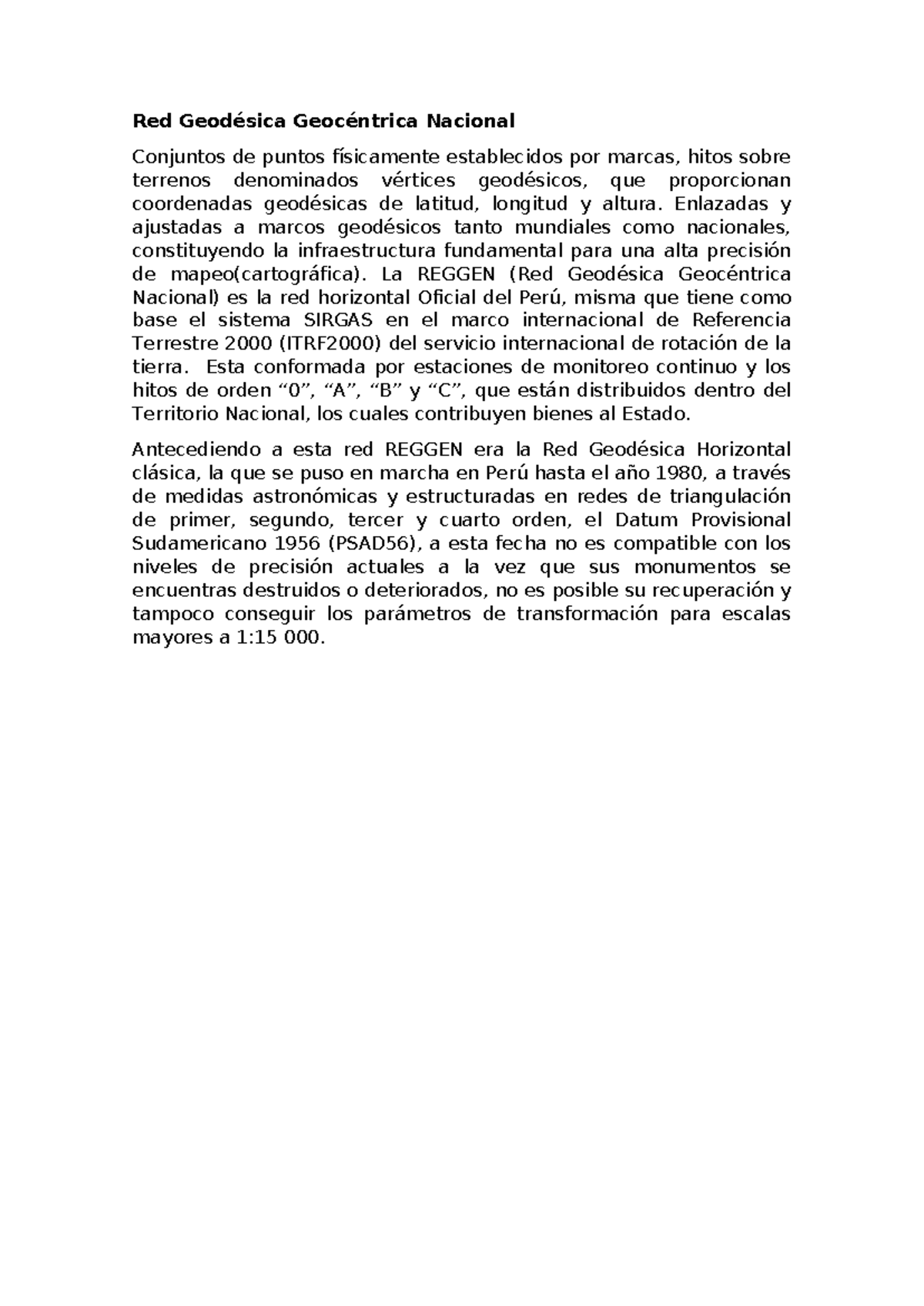 Red Geodésica Geocéntrica Nacional - Red Geodésica Geocéntrica Nacional ...