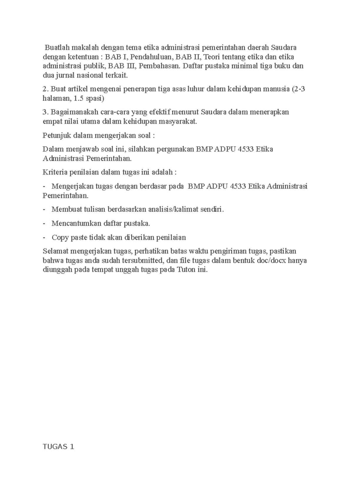 DATA Kuliah - KLLLLLLL - Buatlah makalah dengan tema etika administrasi pemerintahan daerah ...