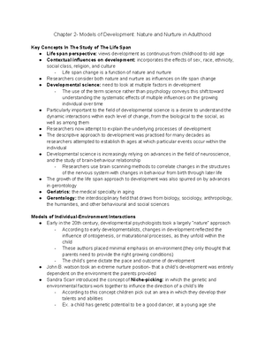 Developmental Behaviourism IPT Study Notes - University of Guelph ...