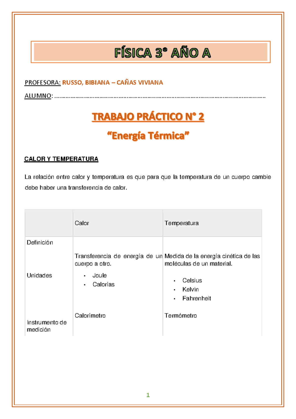 Energía Termica 3 - fisica - PROFESORA: RUSSO, BIBIANA – CAÑAS VIVIANA ...