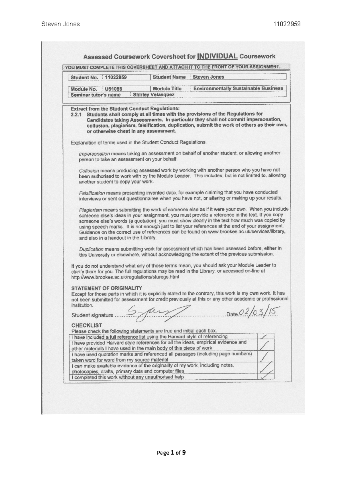 Steven Jones - U51056 - Assignment 1 Part 3 - Environmental Performance ...