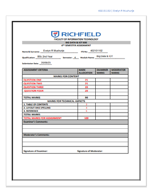 Assignment 1 BIG DATA IOT 600 - Page 1 of 3 FACULTY OF INFORMATION TECHNOLOGY ASSIGNMENT 1: BIG ...