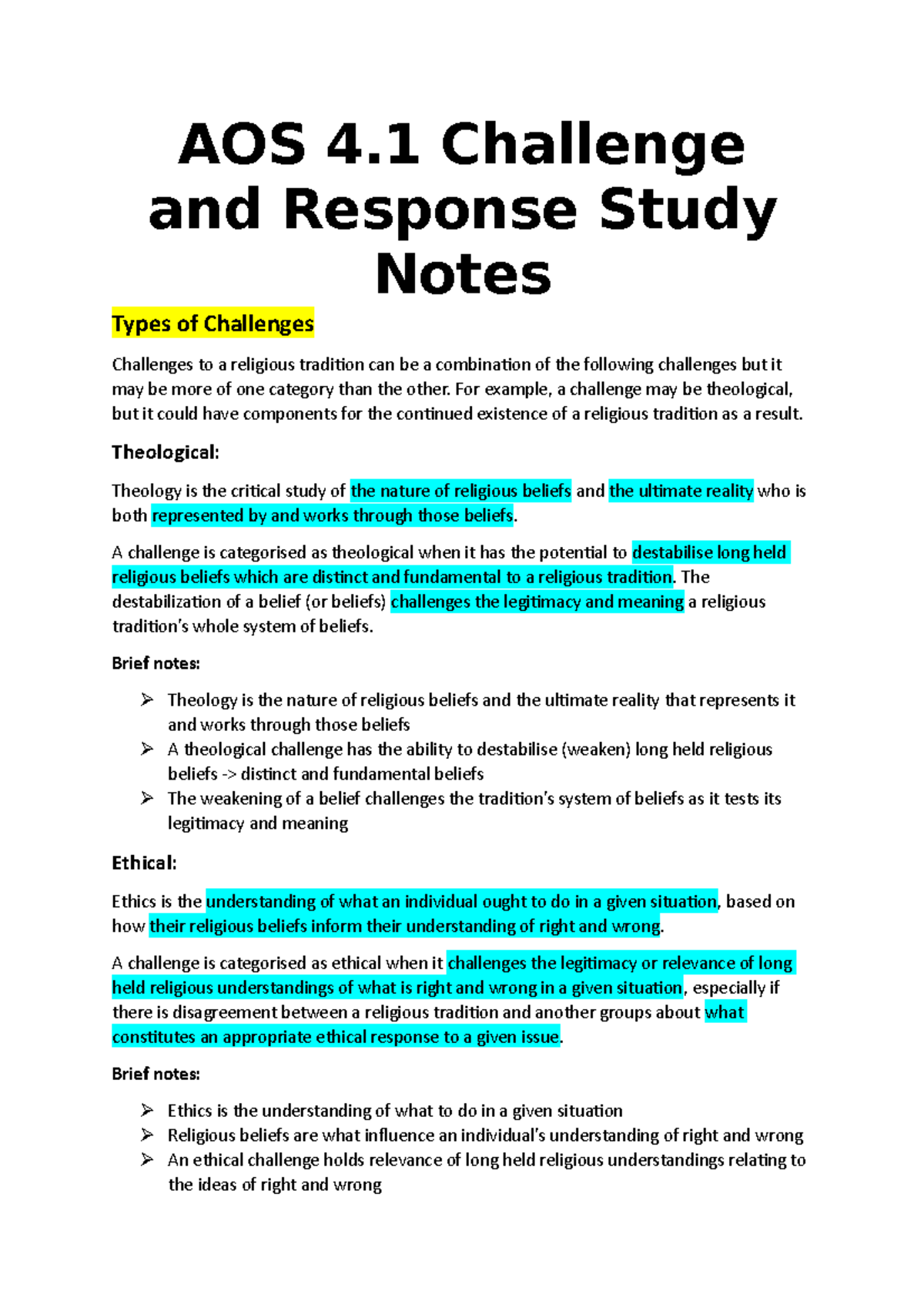 AOS 4.1 Challenge and Response Study Notes - AOS 4 Challenge and ...