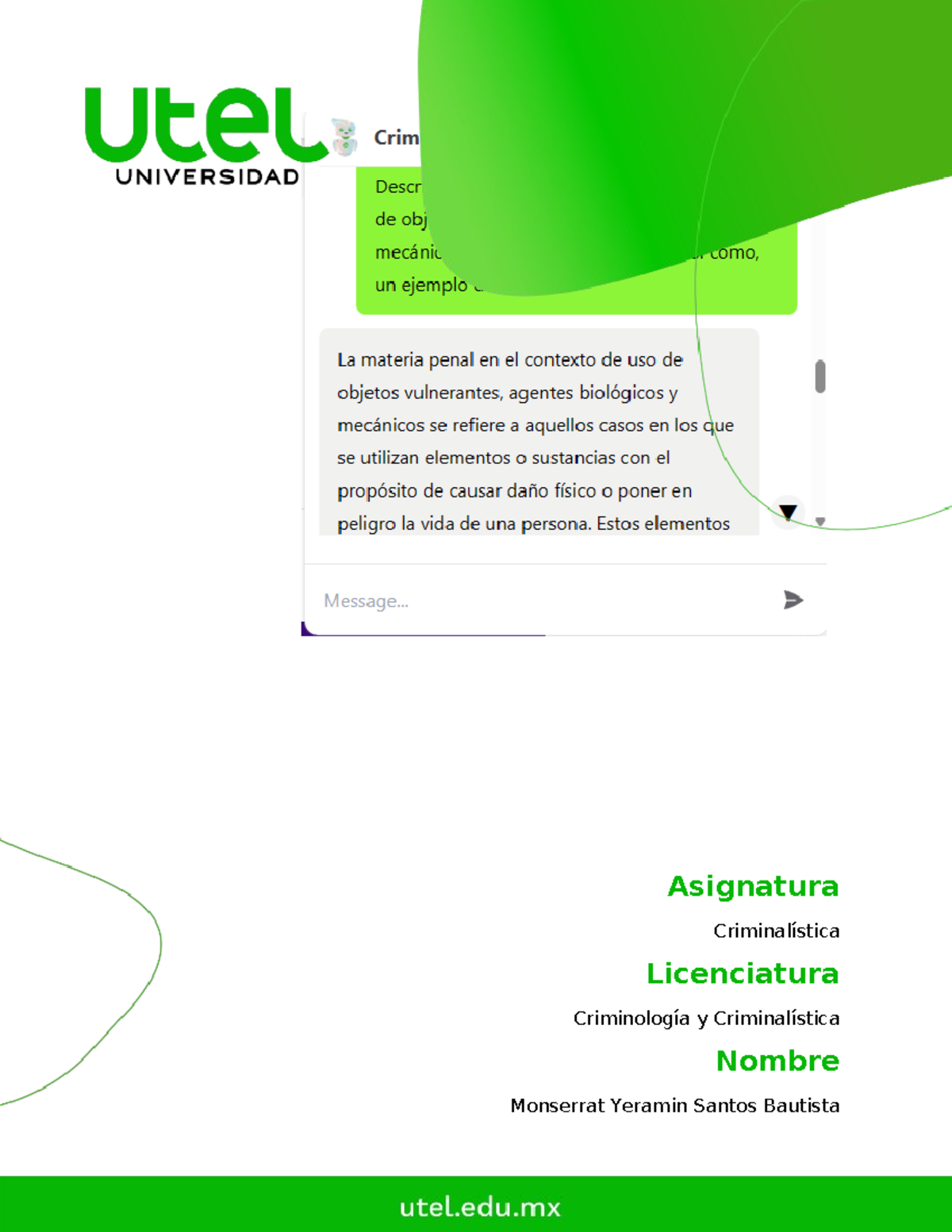 Formato actual Utel Plus (Descargar documento desde Archivo) (3) (2) - Asignatura Criminalística ...