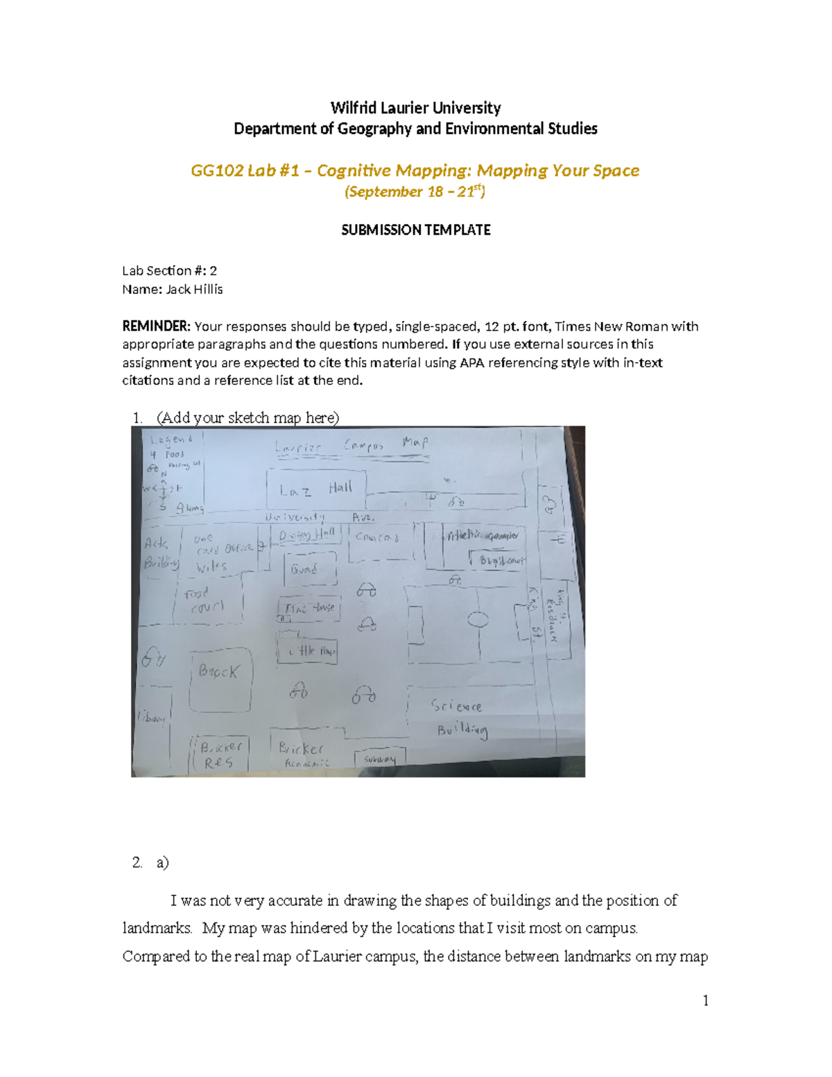 GG102 Lab #1 Submission Template - Wilfrid Laurier University ...