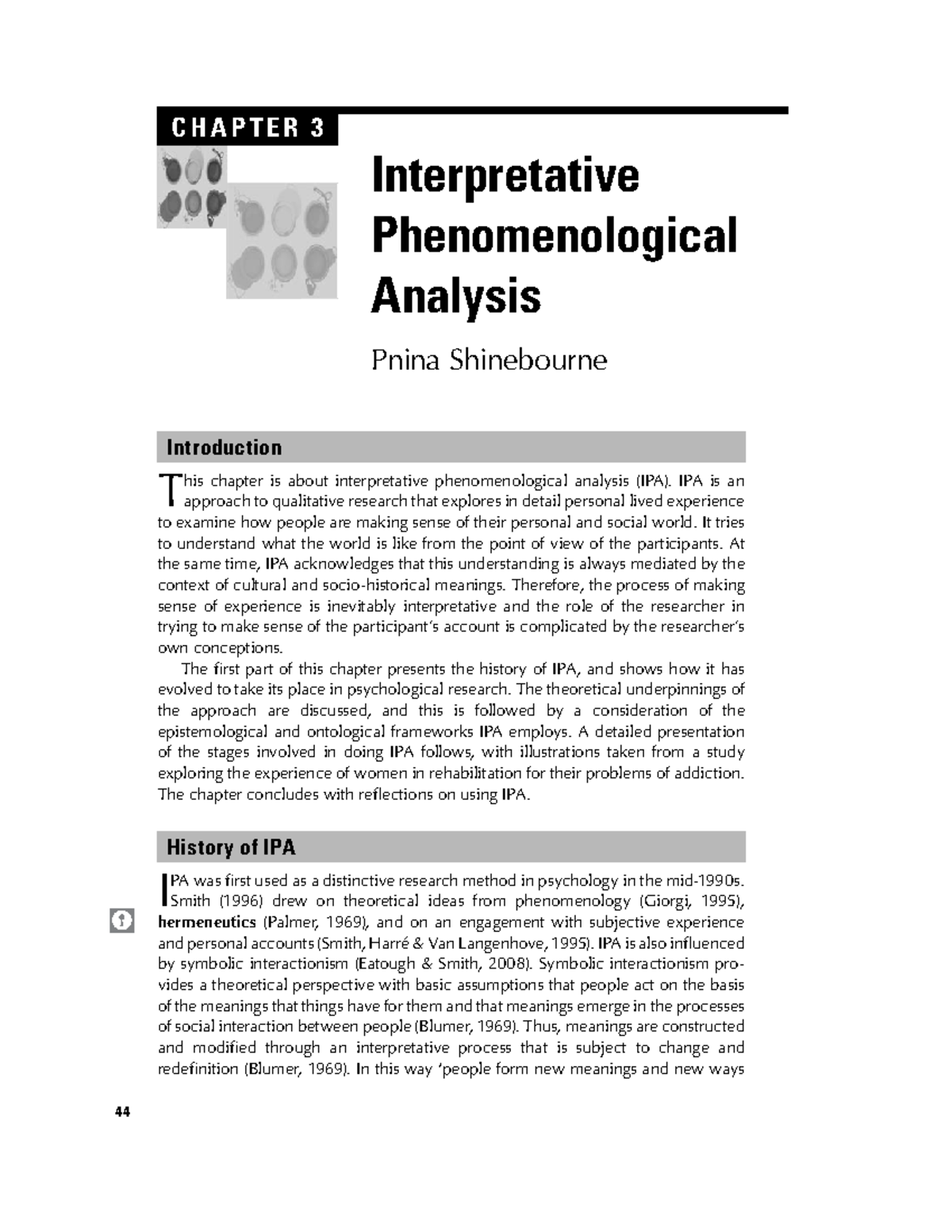 Research Methods in Psychology - 44 C H A P T E R 3 Interpretative ...