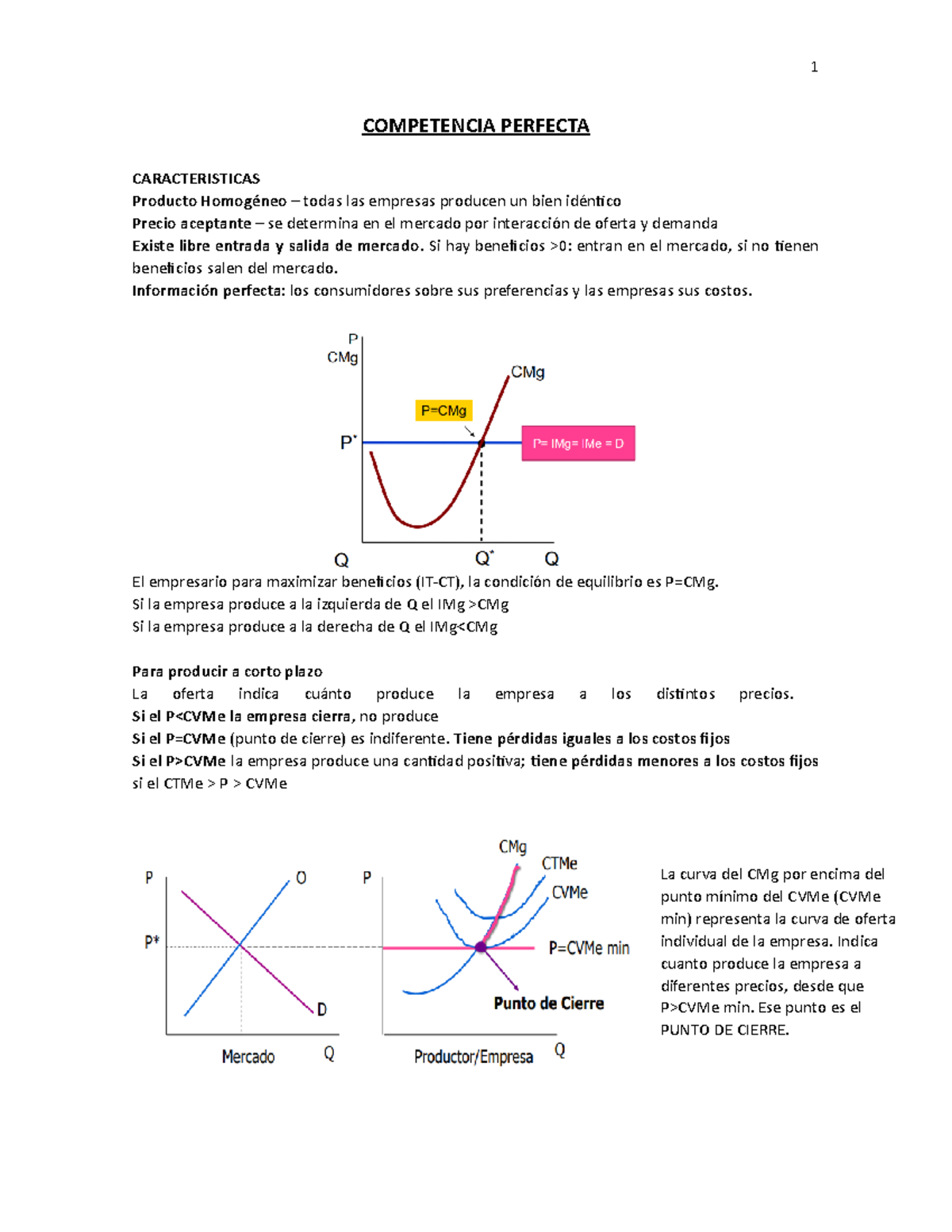 Mercados - COMPETENCIA PERFECTA CARACTERISTICAS Producto Homogéneo ...