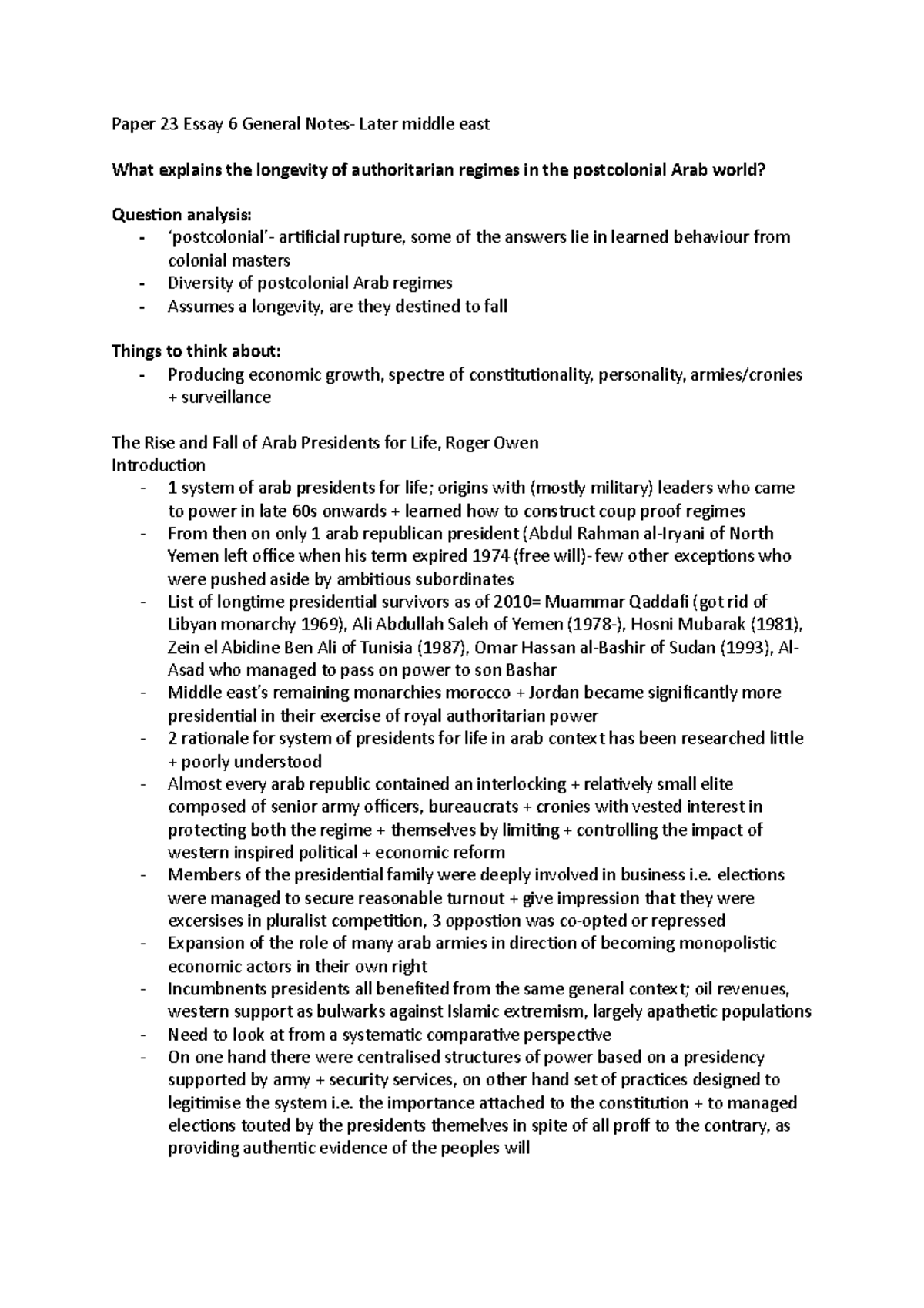 Paper 23 Essay 6 General Notes - Paper 23 Essay 6 General Notes- Later ...