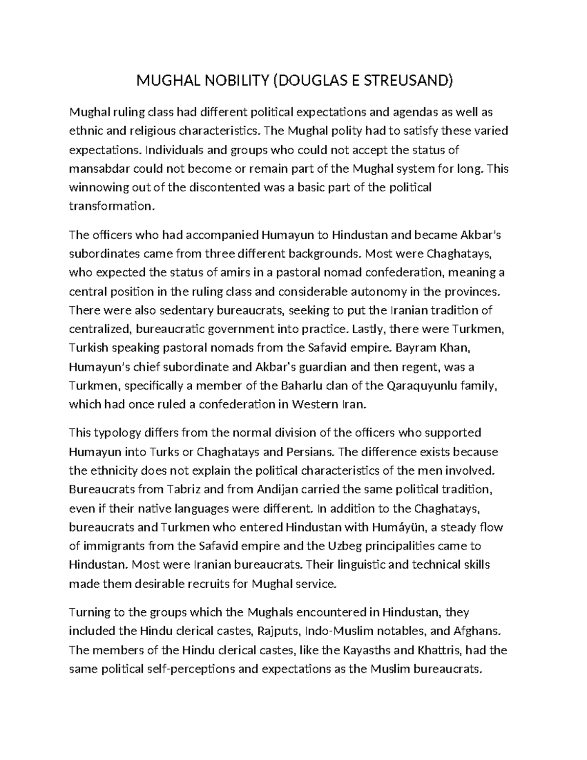 Mughal Nobility - MUGHAL NOBILITY (DOUGLAS E STREUSAND) Mughal ruling ...