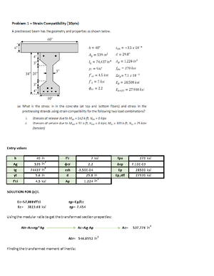 Homework #2 - Problem 1 – Ultimate Strength of Concrete Beam Problem 2 – Concrete - Studocu