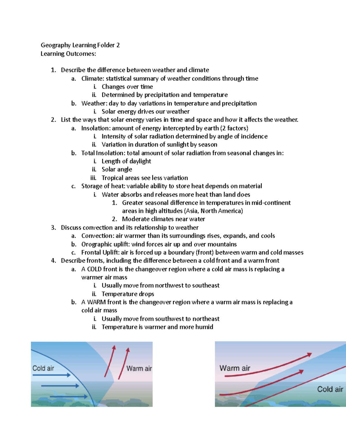 Learning Folder 2- Weather and Climate - Geography Learning Folder 2 ...