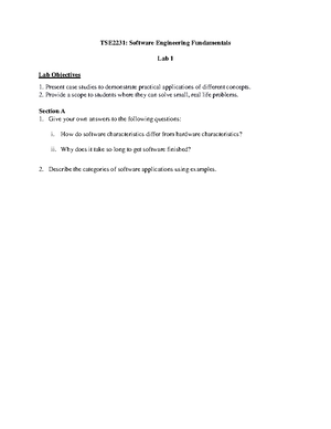 Lab 5 RE - 123 - TSE2231: Software Engineering Fundamentals Lab 5 ...