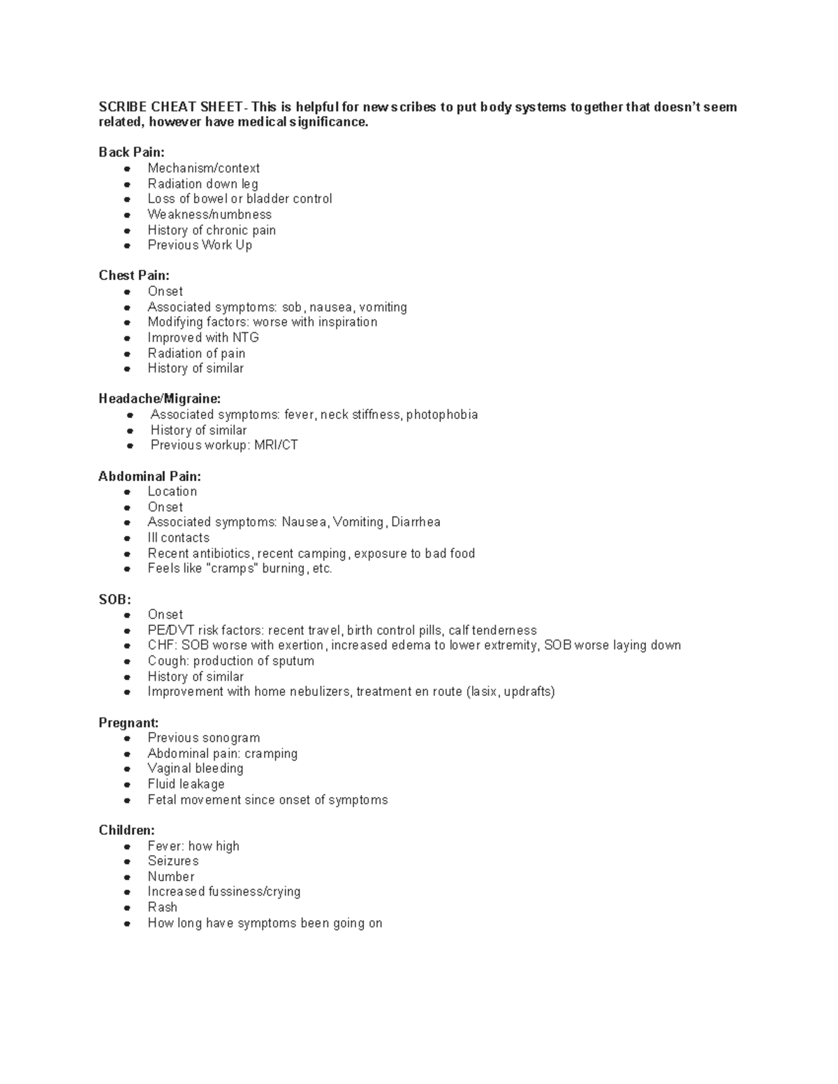 Scribe - Apuntes dd - SCRIBE CHEAT SHEET- This is helpful for new ...