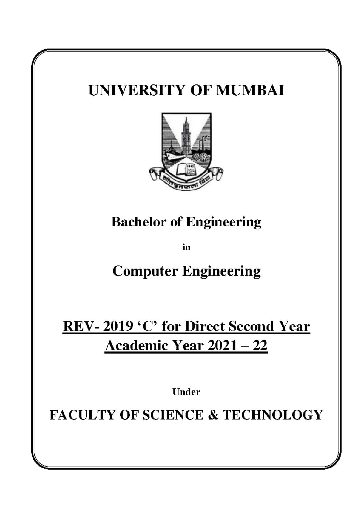 Dse syllabus - UNIVERSITY OF MUMBAI Bachelor of Engineering in Computer ...