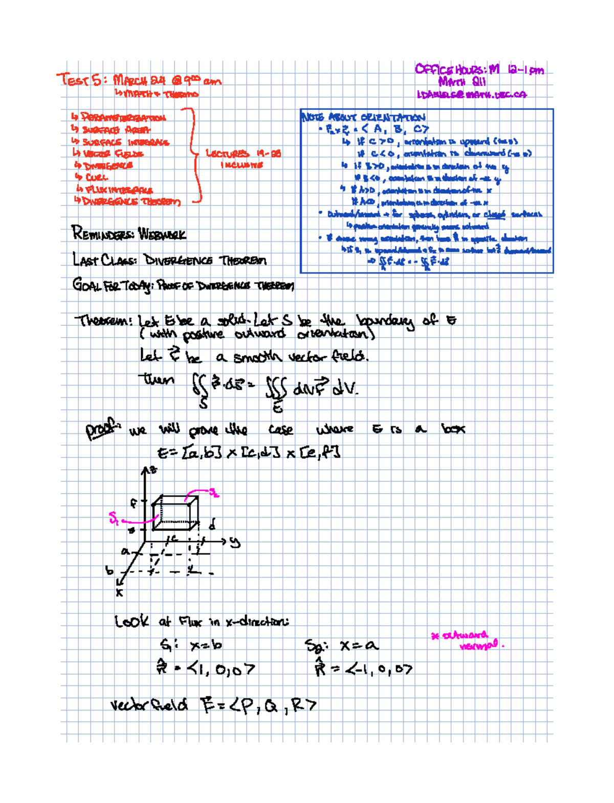 Lecture 25 - Proof of Divergence Theorem - MATH 232 - Studocu