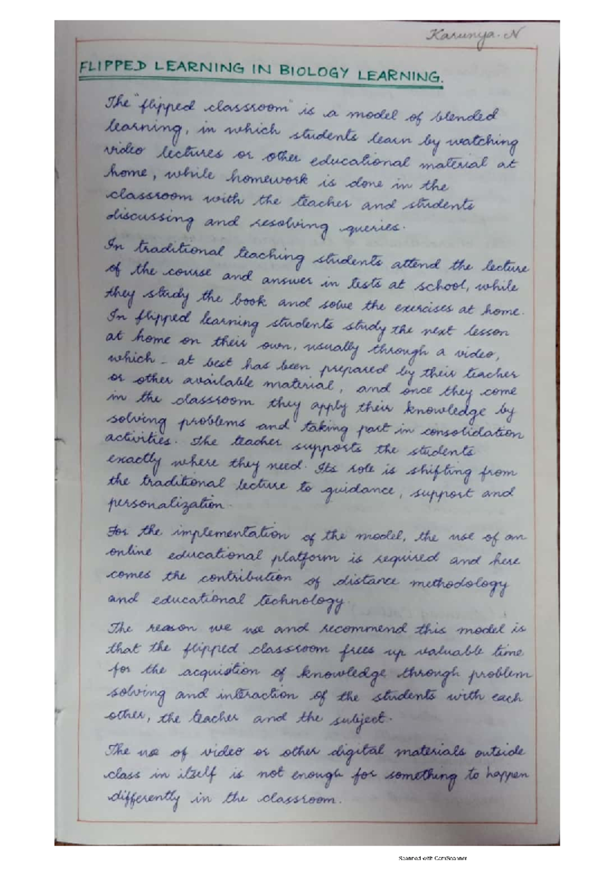 Flipped classroom - Karumya FLIPPED LEARNING IN BIOLOGY LEARNING. The ...