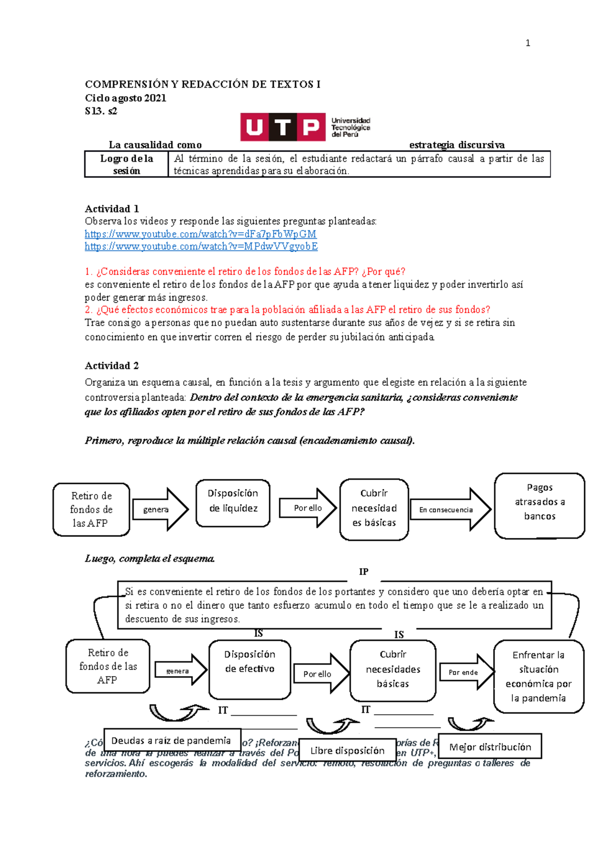 S13.s2- Estrategia de causalidad terminado - 1 COMPRENSIÓN Y REDACCIÓN ...