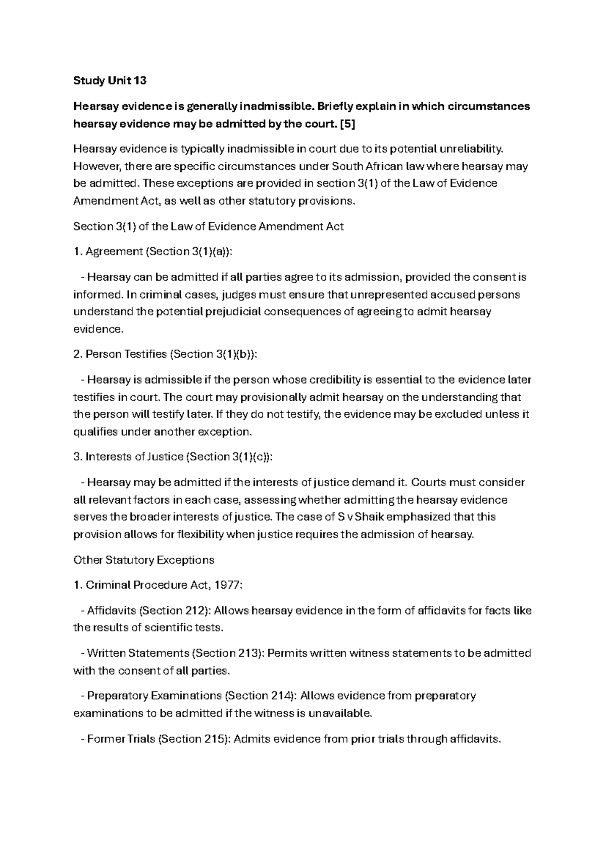 371 TEST 2023 Answers - Test memo for test 3 of 2023 - Study Unit 13 ...