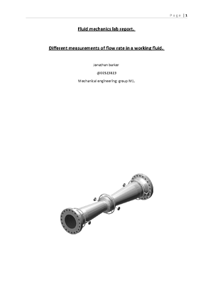 Pelton wheel lab Fluid dynamics E3 - Fluid dynamics lab report ...