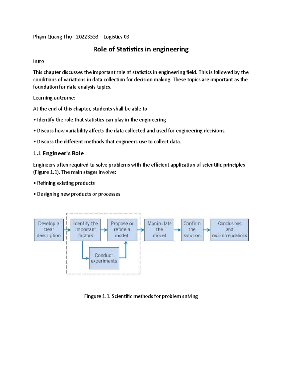 Role of Statistics in Engineering - Xác suất thống kê - HUST - Studocu