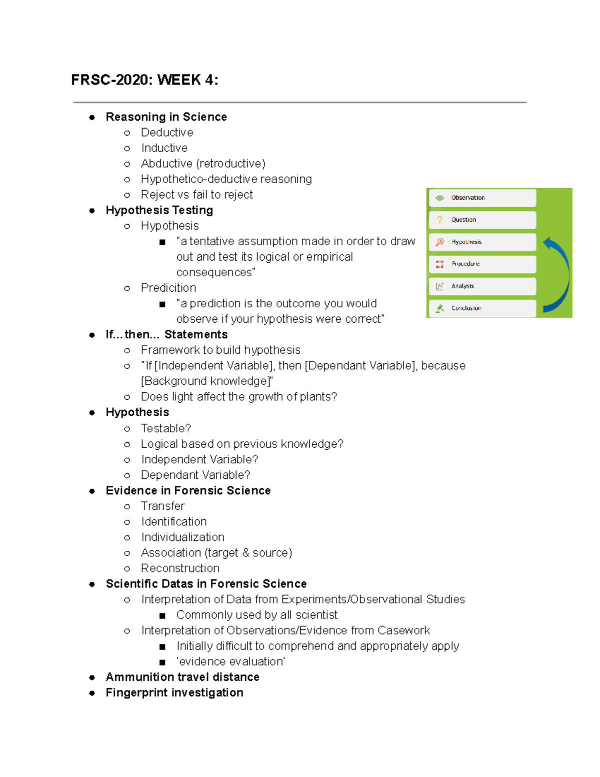 FRSC-2020 WEEK 4 - week 4 - FRSC-2020: WEEK 4: Reasoning in Science ...