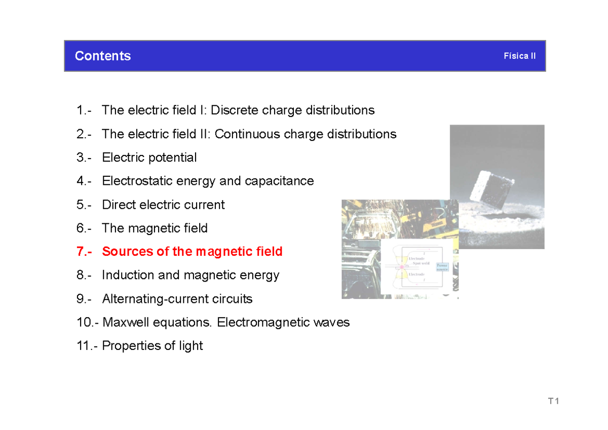 T07 Sources of the magnetic field (extended) - ####### Contents Física ...