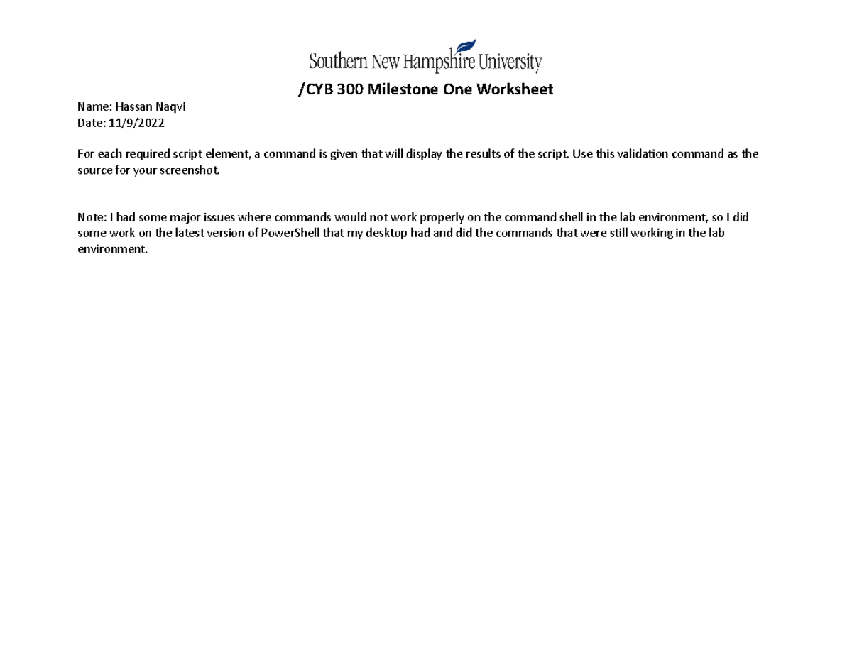 CYB 300 Milestone One Worksheet Hassan Naqvi CYB 300 Milestone One cyb-300-milestone-one-worksheet-hassan-naqvi-cyb-300-milestone-one