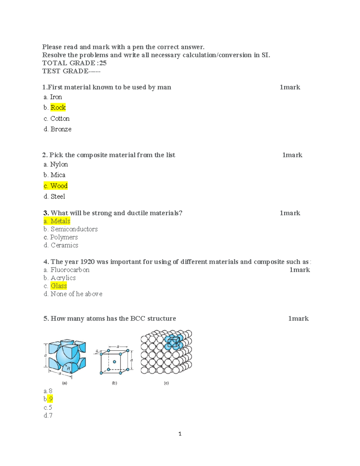 TEST 1-MT102-Questions-Answer - Please read and mark with a pen the ...