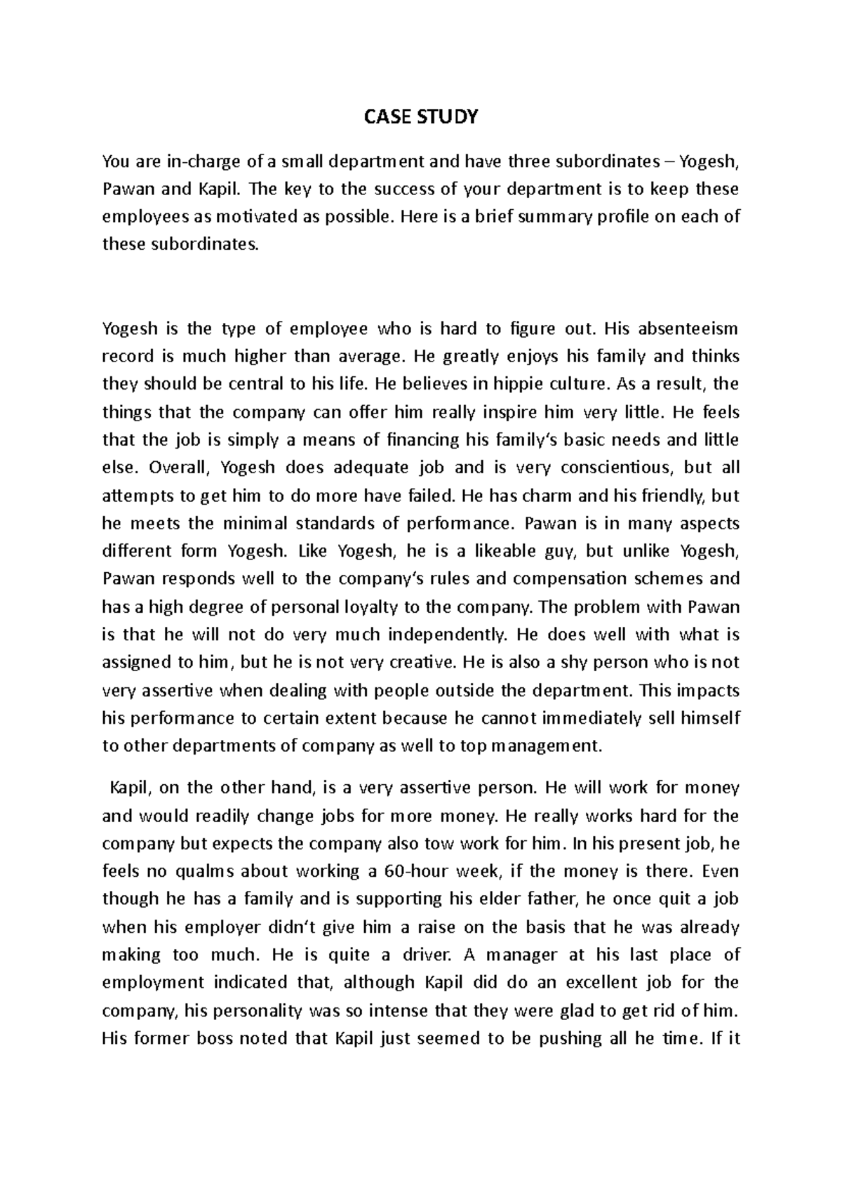 44. CASE Study -1 for consumer behavior on decision making - CASE STUDY ...