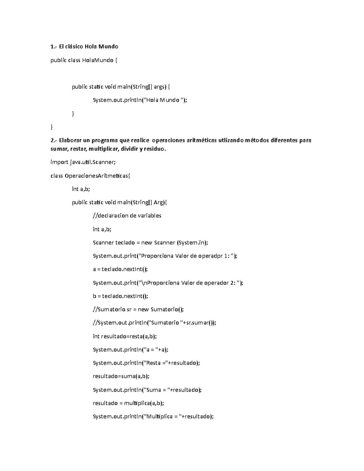 Ejercicios Area de Programacion (Fundamentos) - 1.- El clásico Hola ...