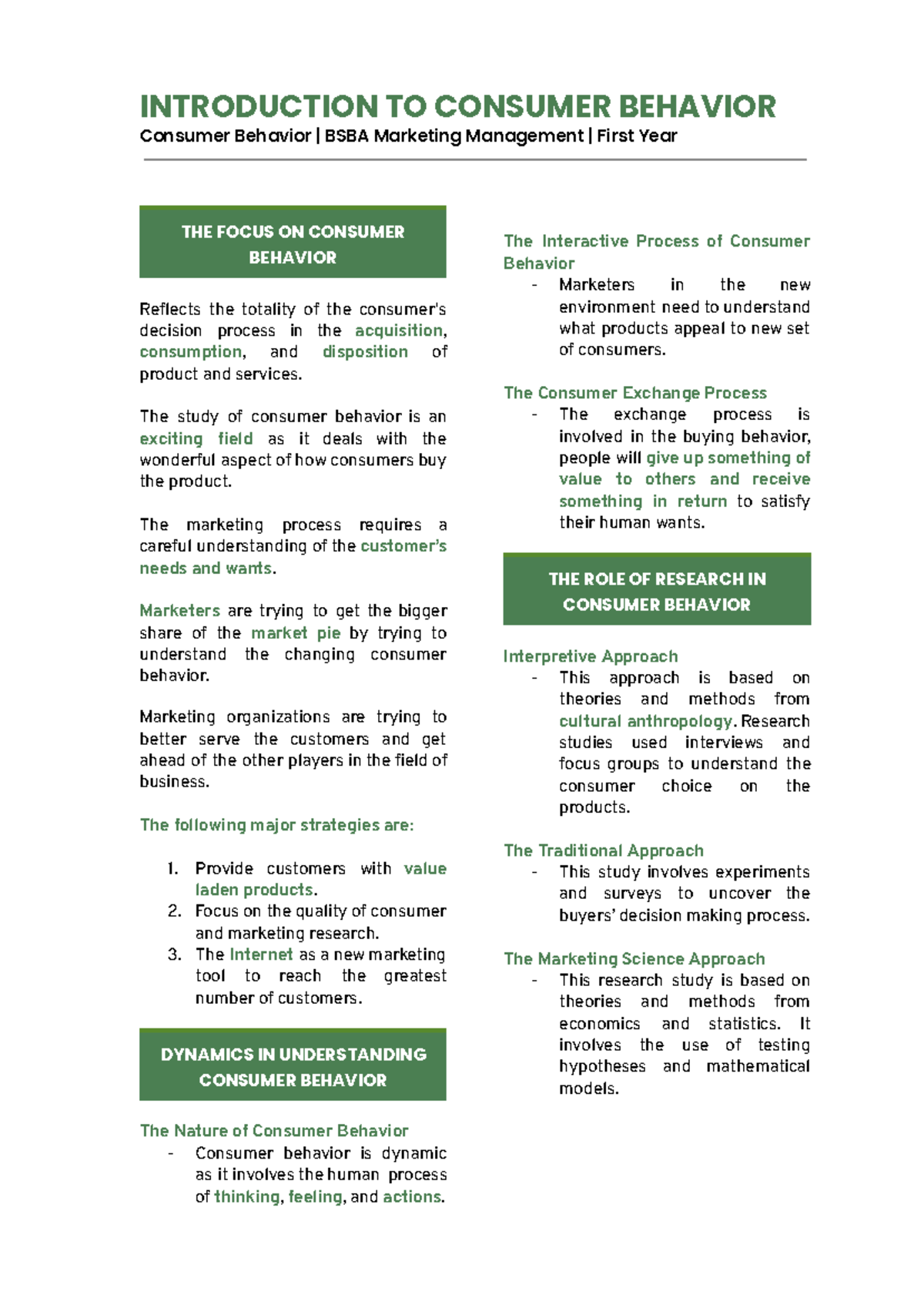 Prelim Introduction to Consumer Behavior 2 - INTRODUCTION TO CONSUMER ...