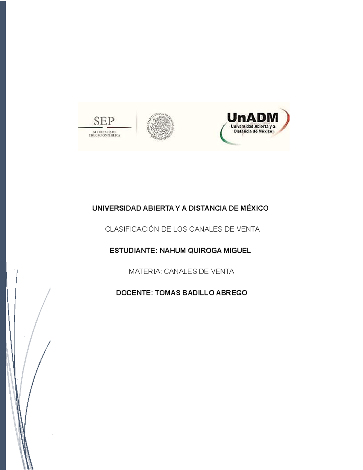 GCAV U1 A1 NAQM - sssssssssssssssssss - UNIVERSIDAD ABIERTA Y A ...