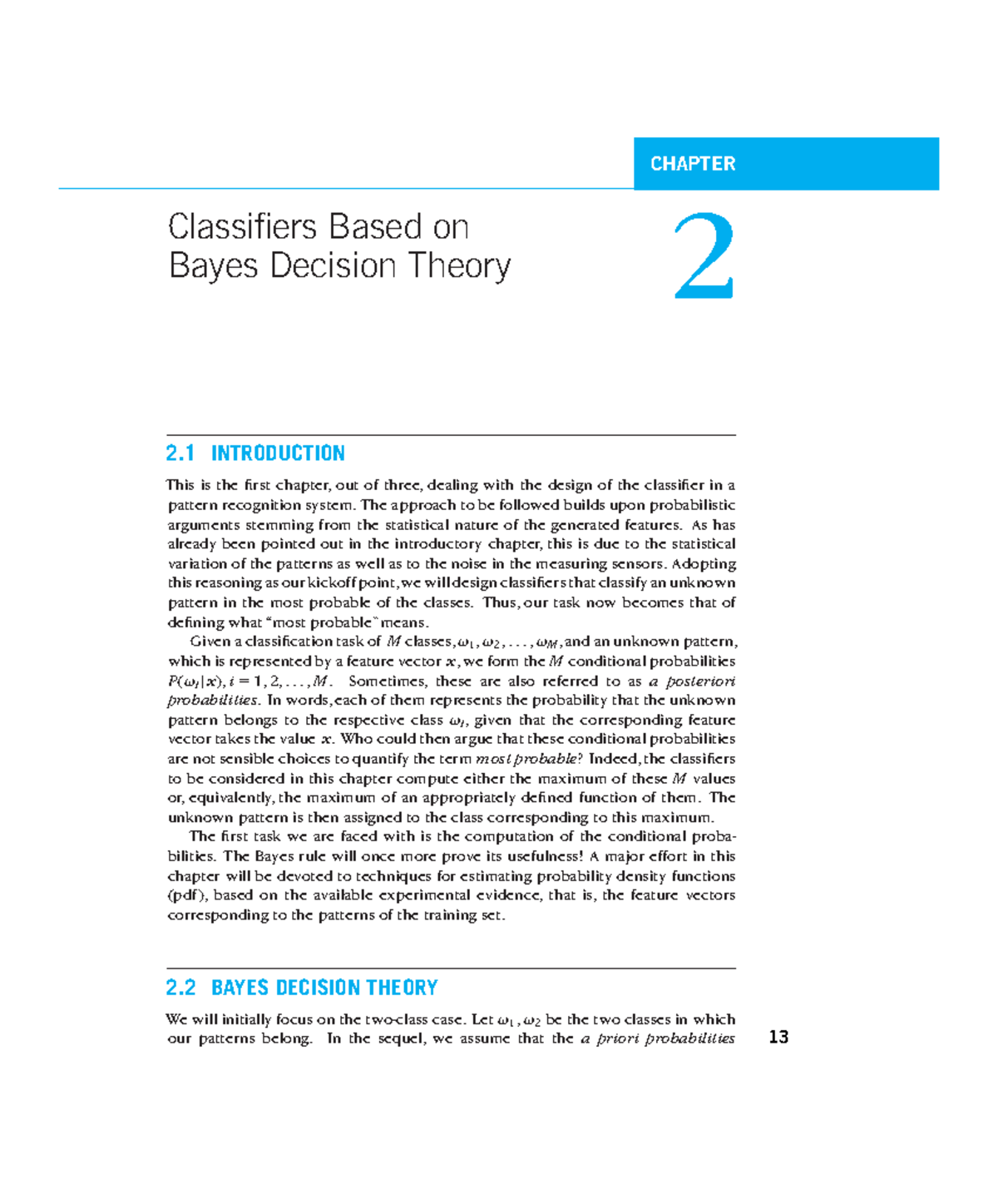Chapter-2-Classifiers-Based-on-Bayes-Decision-Theo 2009 Pattern-Recognitio - CHAPTER 2 ...