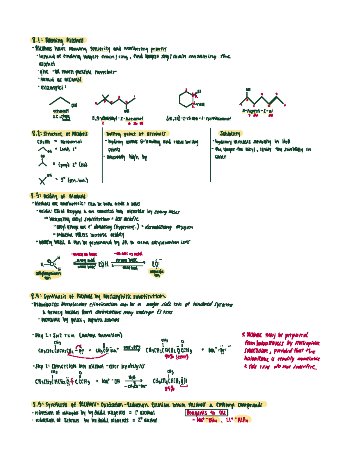 Chapter 8 - hydroxy functional groups alcohols - CHEM 2510 - Studocu
