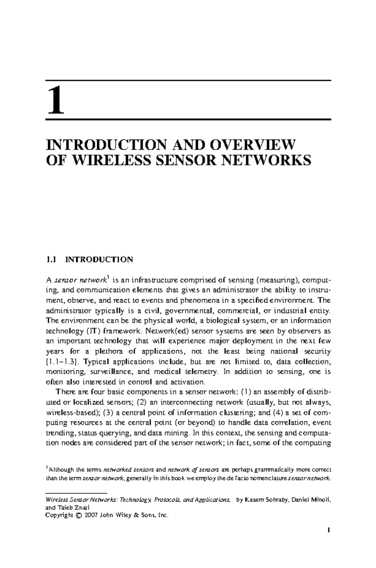 IOT internals - QUESTIONS - 1 INTRODUCTION AND OVERVIEW OF WIRELESS SENSOR NETWORKS 1 ...