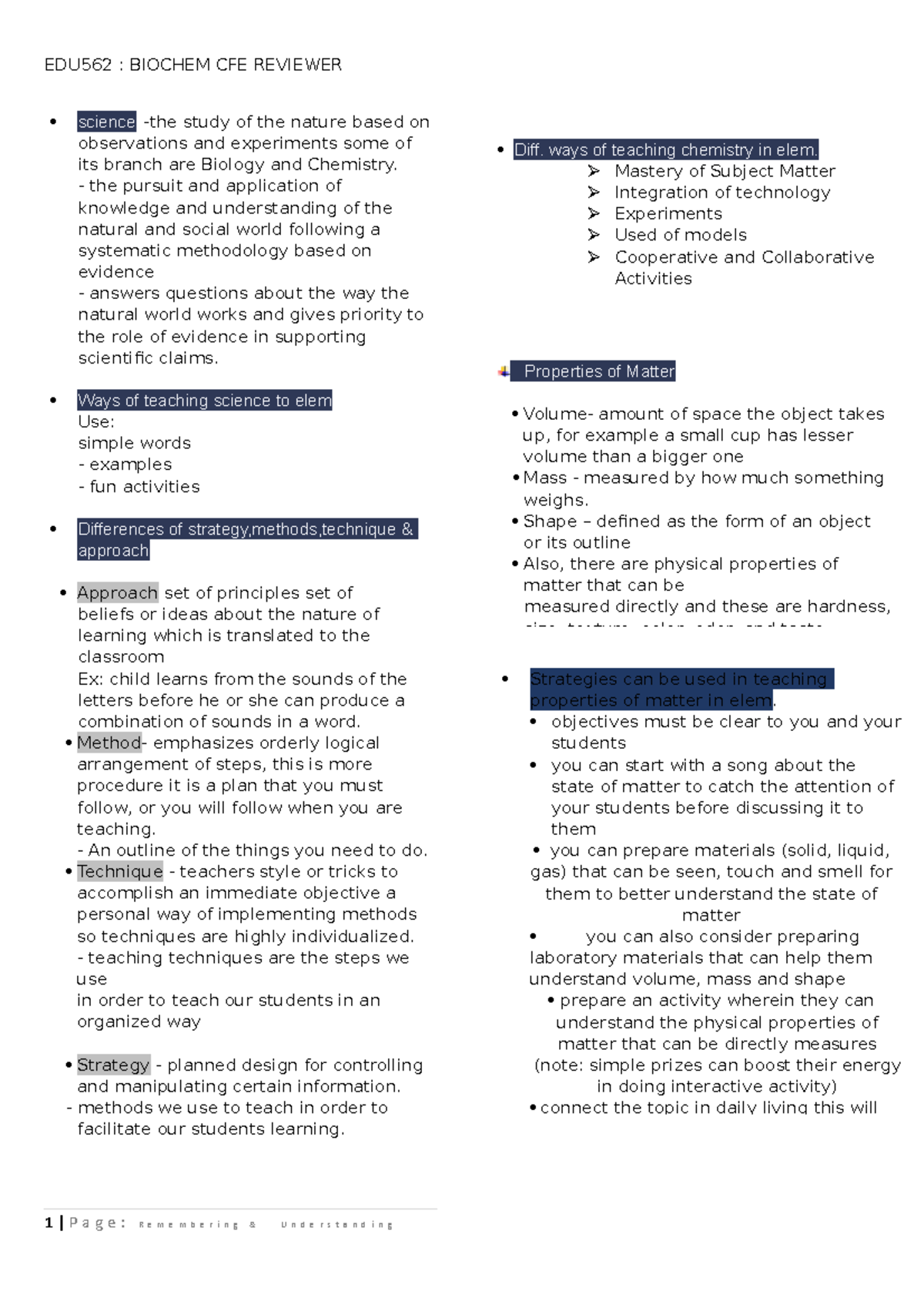 Scienc CFE- Draft - EDU562 : BIOCHEM CFE REVIEWER science -the study of ...