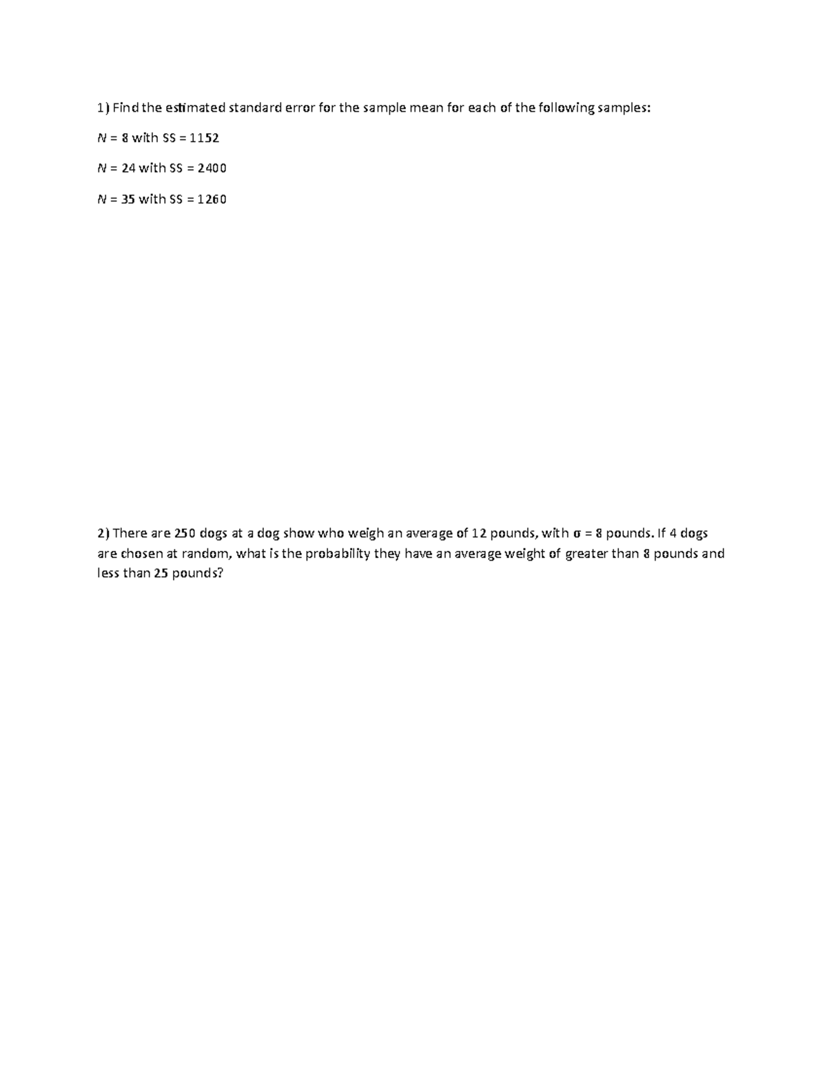 10 5 Worksheet Key - Find the estimated standard error for the sample ...