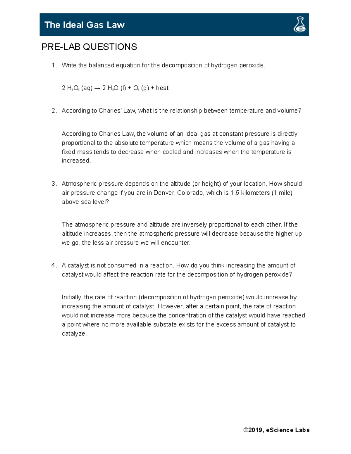 Chem1151 lab11 - lab 11 - PRE-LAB QUESTIONS Write the balanced equation ...