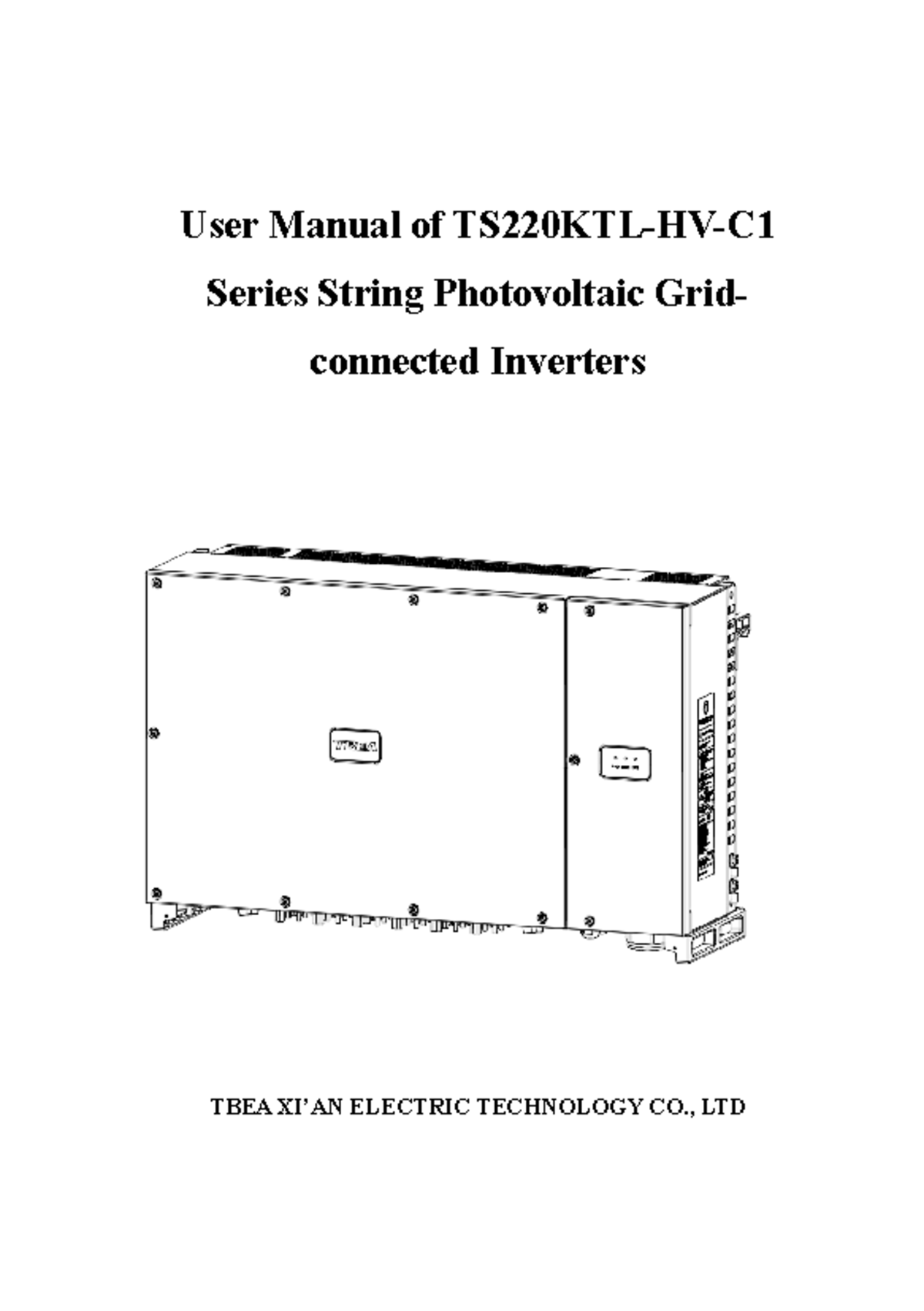 1. Inversor TBEA - TS220KTL-HV-C1 User Manual-EDP - User Manual of ...