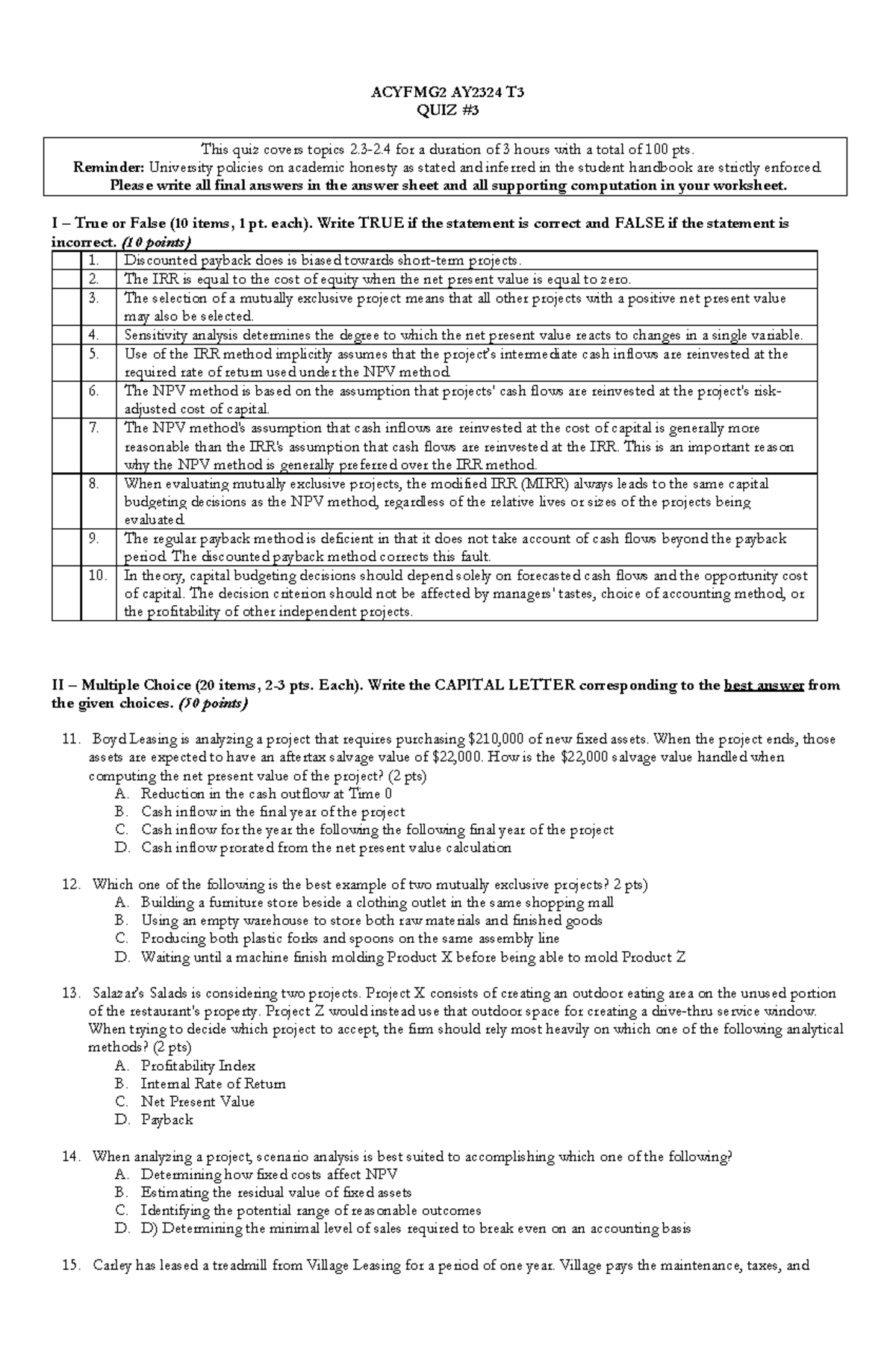 ACYFMG2 - QUIZ 3 T3 - ACYFMG 2 AY2 324 T 3 QUIZ # 3 This quiz covers ...