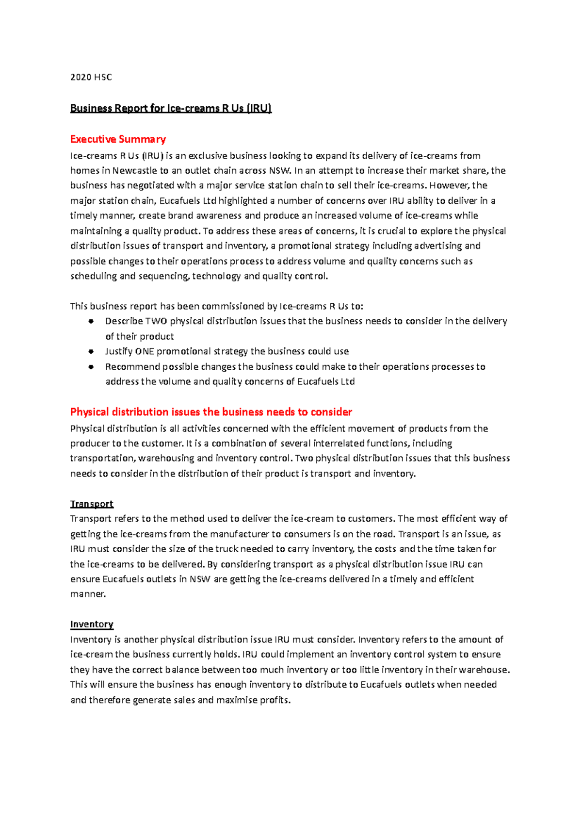 2020 Marke + Opera - 2020 HSC Business Report - 2020 HSC Business ...
