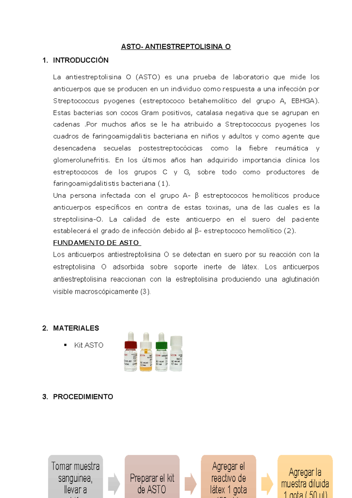 ASTO - ASTO - ASTO- ANTIESTREPTOLISINA O 1. INTRODUCCIÓN La ...