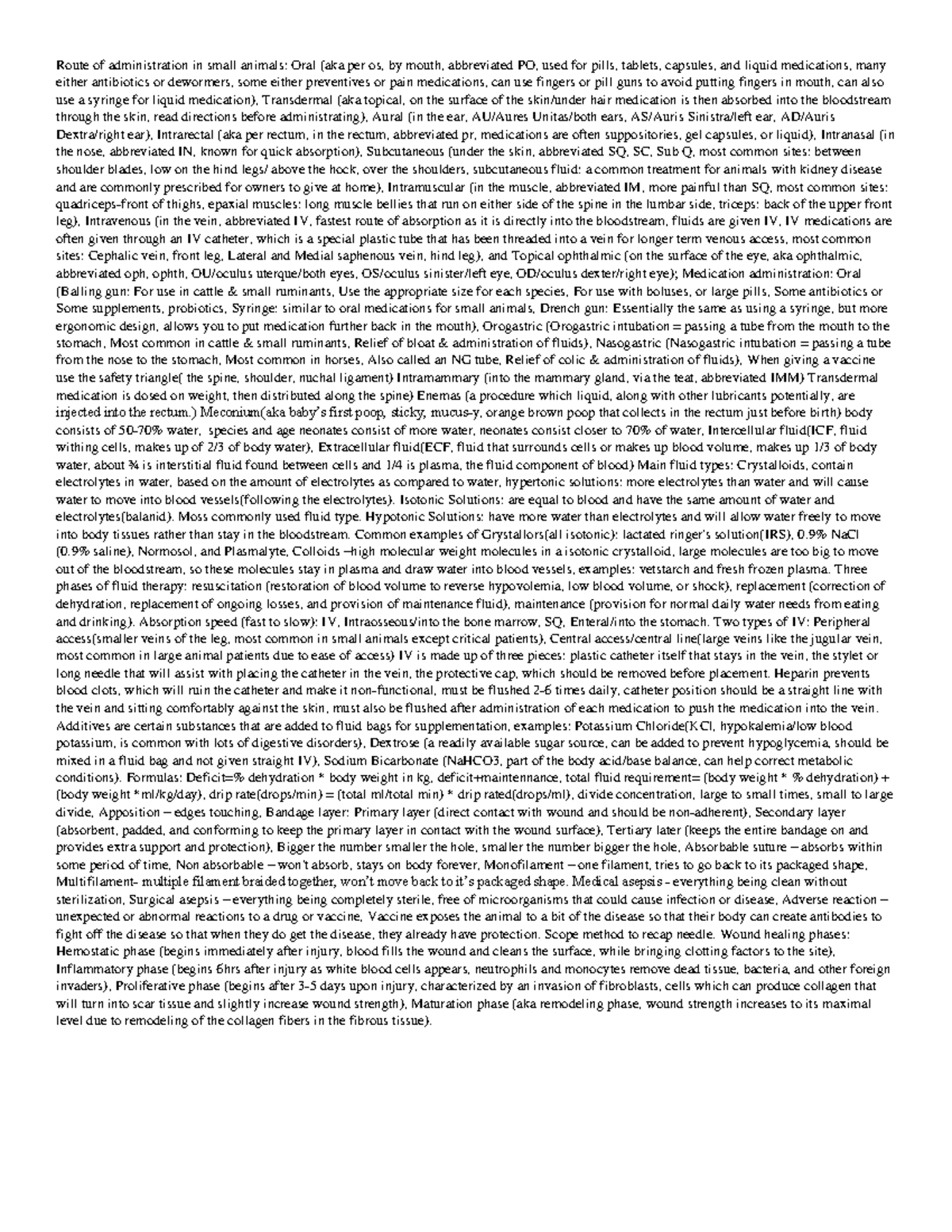 VT 216 - final information - Route of administration in small animals ...