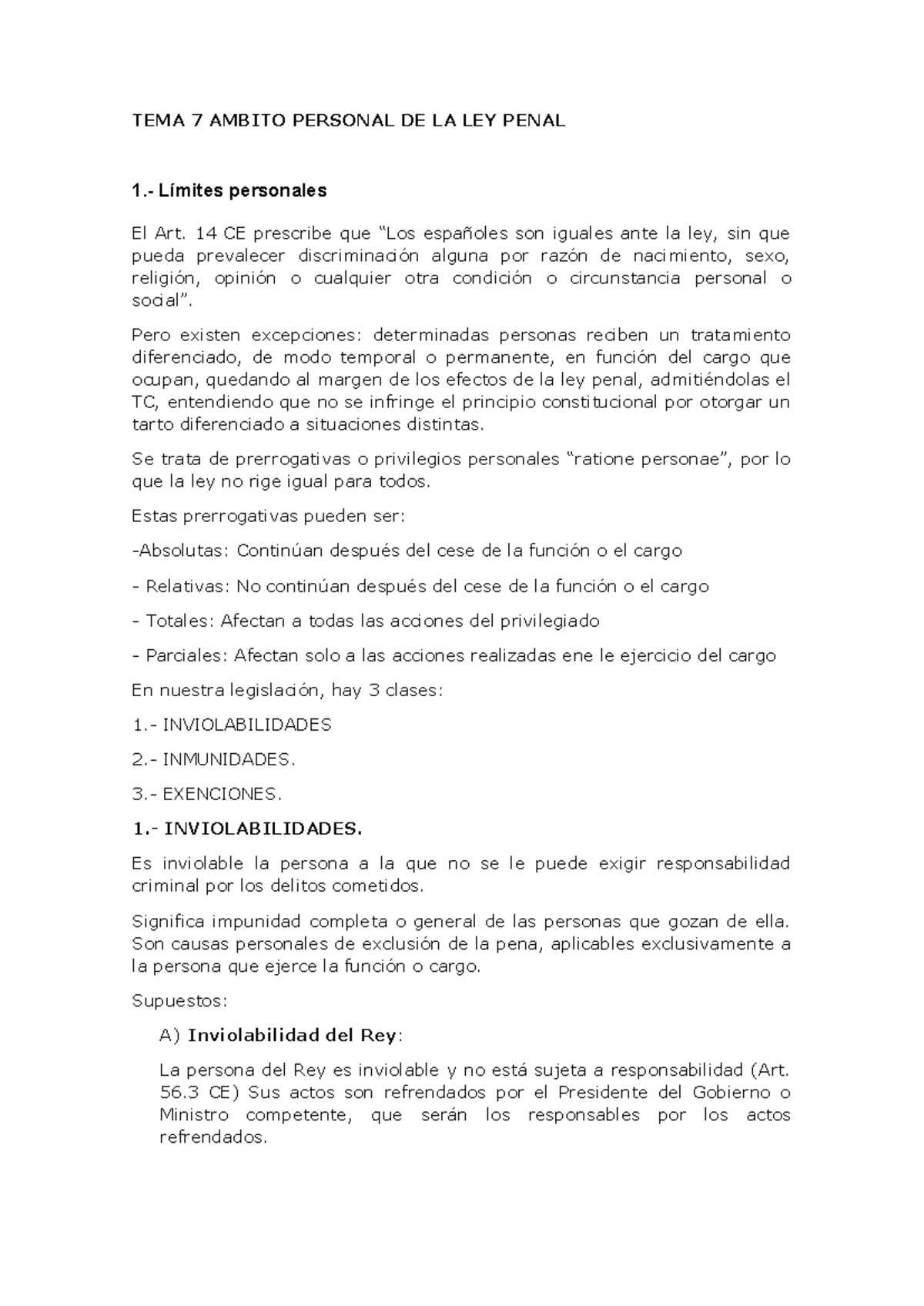 TEMA 7 Ambito Personal DE LA LEY Penal - TEMA 7 AMBITO PERSONAL DE LA ...