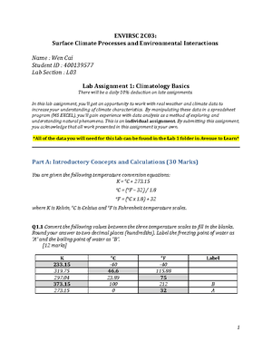 Envirsc 2C03 Lab2 part A - EARTH SC | ENVIR SC 2C03: Surface Climate ...